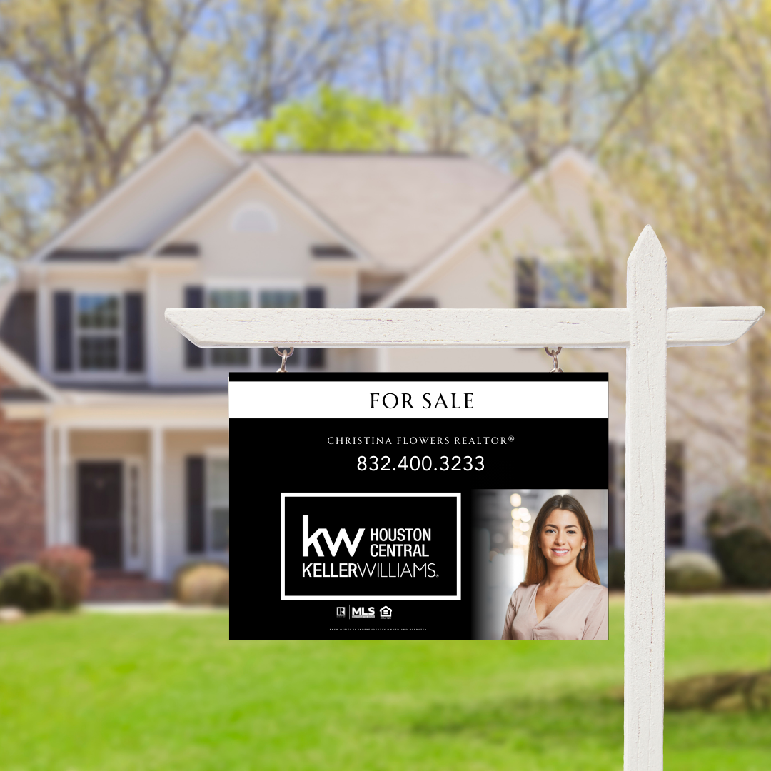 Black And White Sign with Headshot V2 24x18 – Agent Marketing Desk