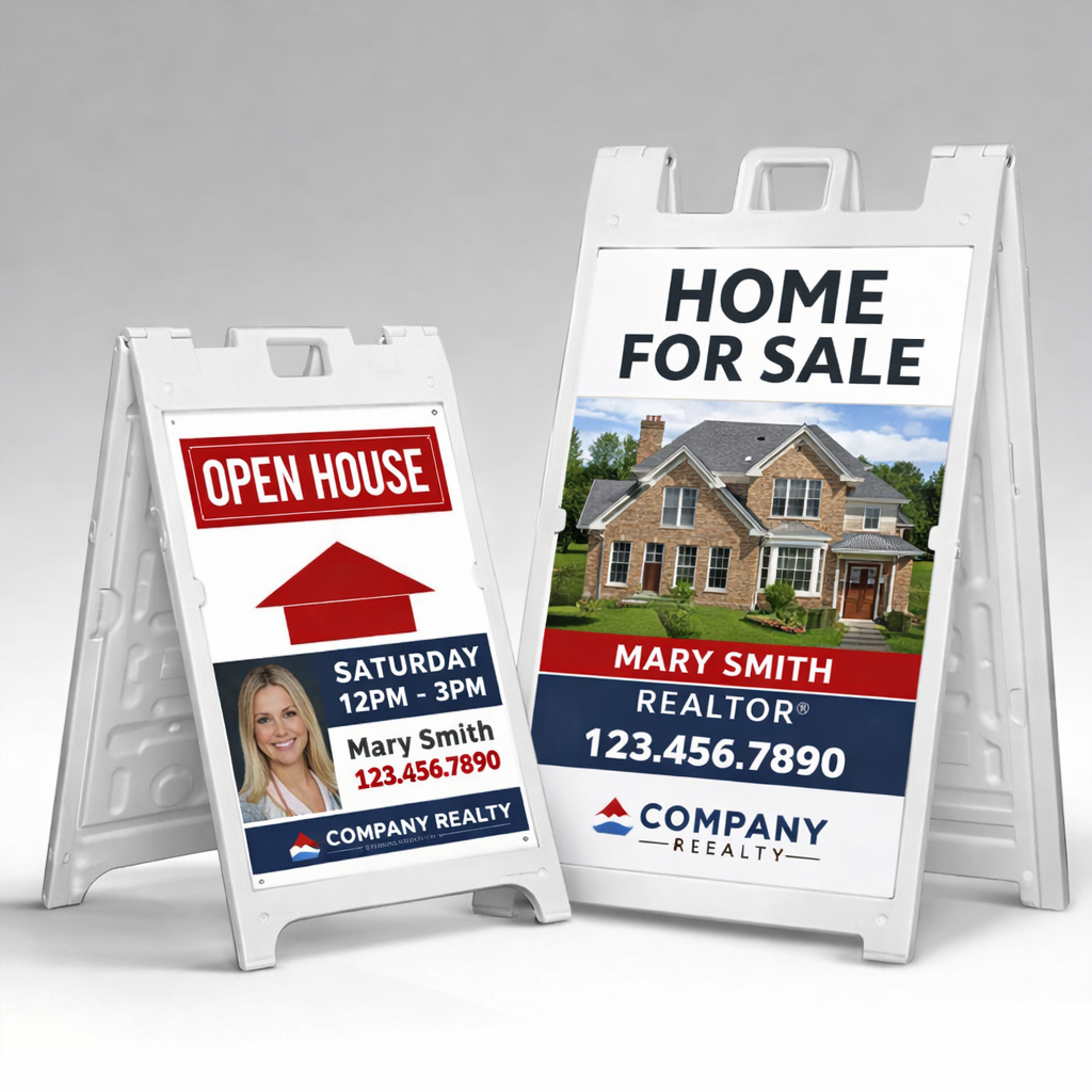 Custom Design A-Frame Sidewalk Signs – Agent Marketing Desk